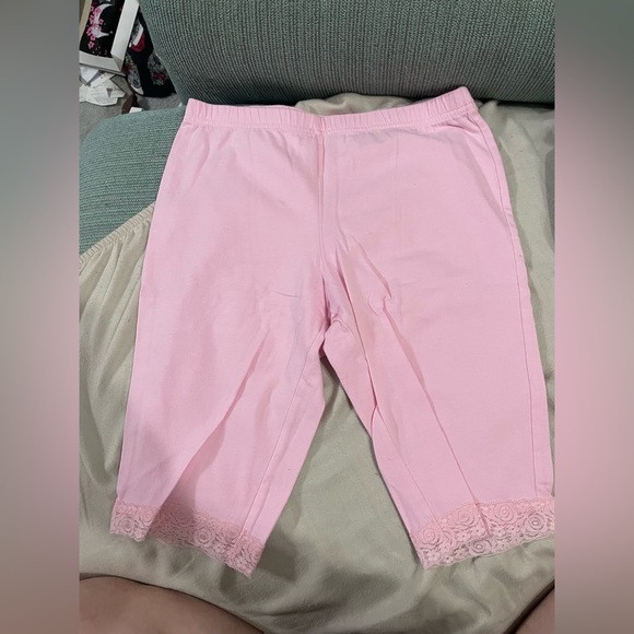 Faded Glory | Bottoms | Girls Kids Pink Capri Pants With Lace | Poshmark